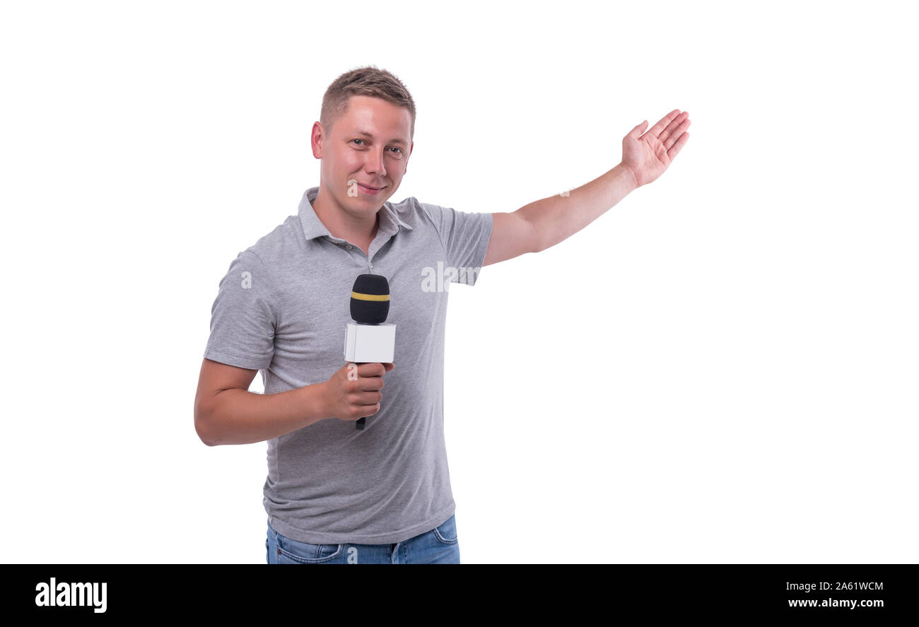 Handsome radio presenter microphone hi-res stock photography and images ...