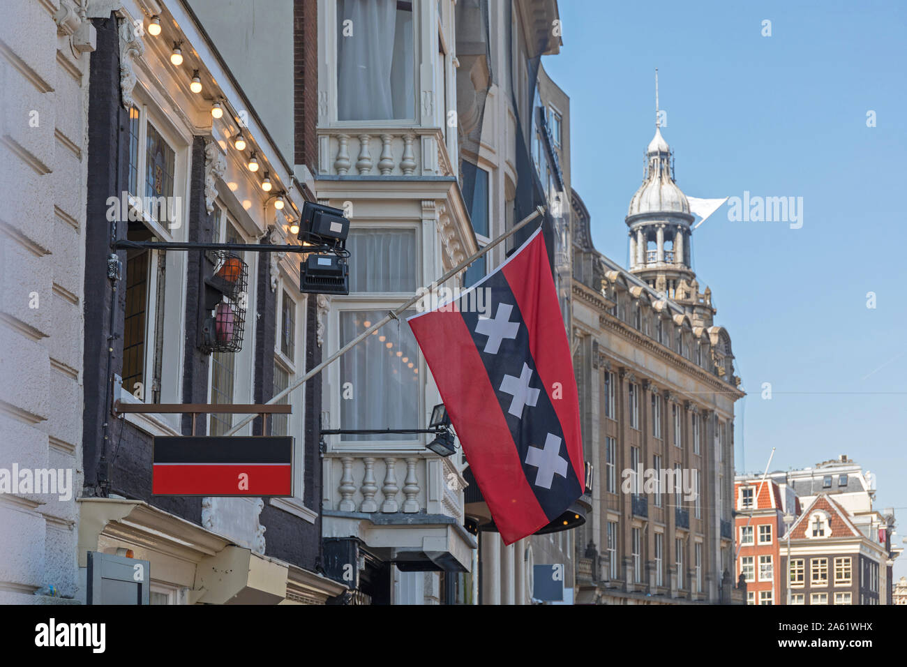 Official Amsterdam City Flag at Building Stock Photo - Alamy