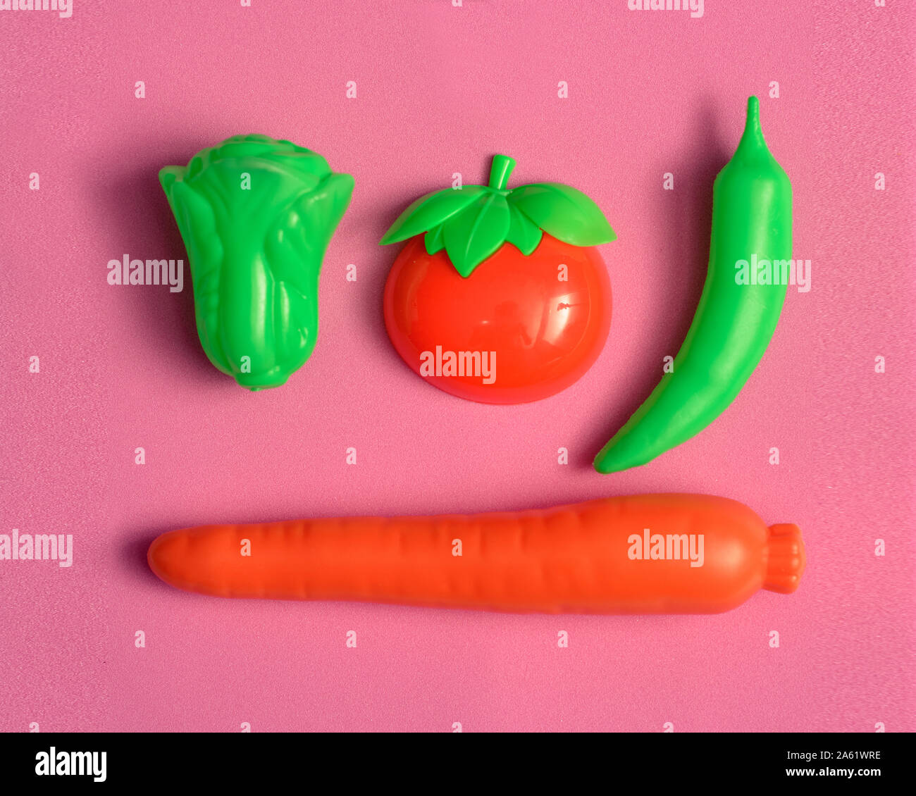 Plastic vegetable collection set isolated on white background Stock ...
