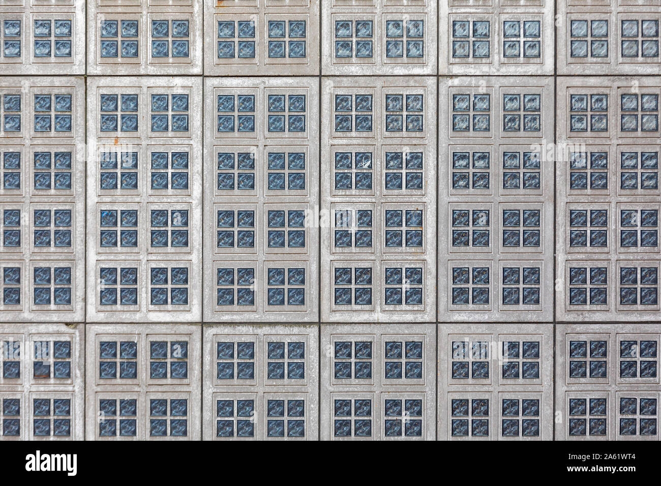 Glass Cubes Windows at Concrete Wall Building Stock Photo - Alamy
