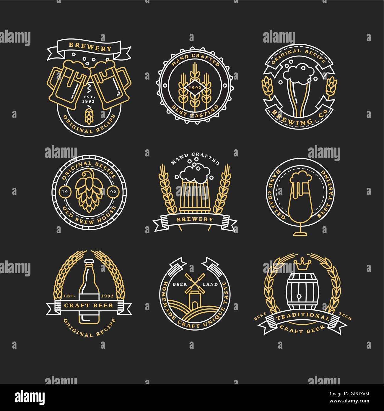 Crafted beer Stock Vector Images - Alamy