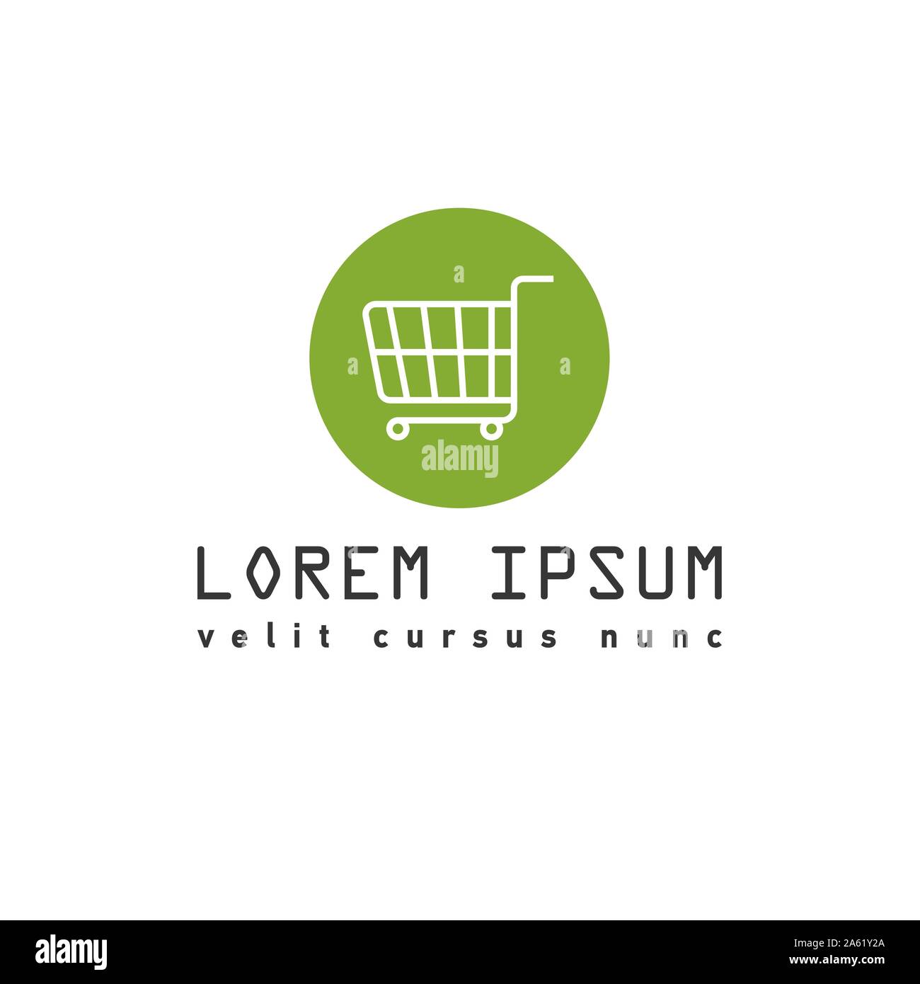 Shopping cart sign or logo. Green icon isolated on white background ...