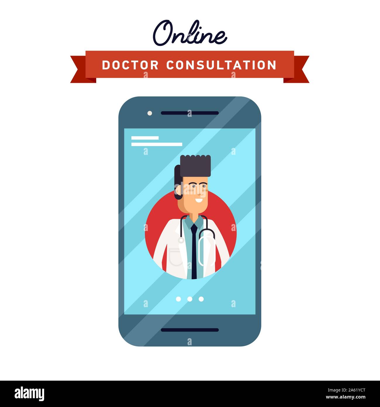 Vector illustration of concept of form design mobile phone with male ...