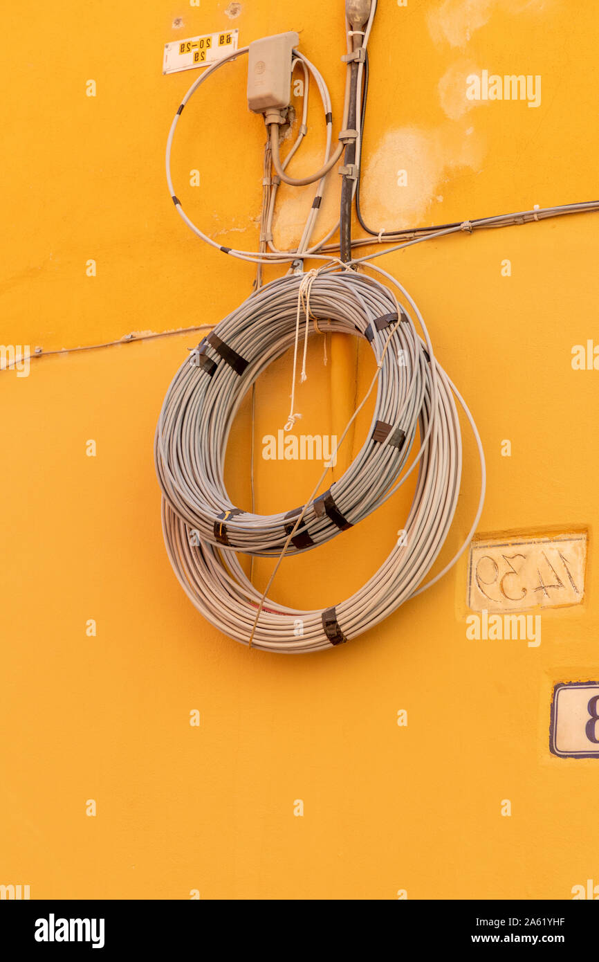 Telephone cables installation hi-res stock photography and images - Alamy