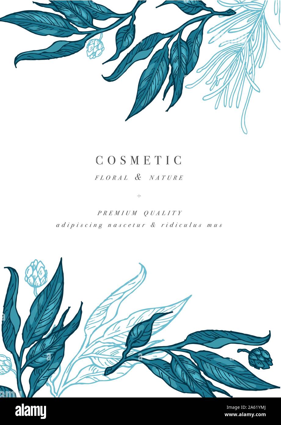 Wild leaves design template. Vintage floral background. Vector ...