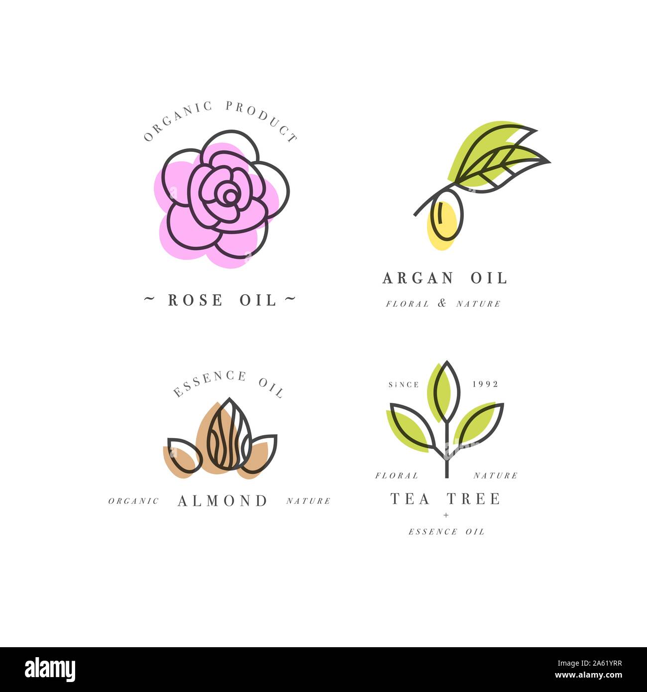 Vector set of packaging design templates and emblems - beauty and ...