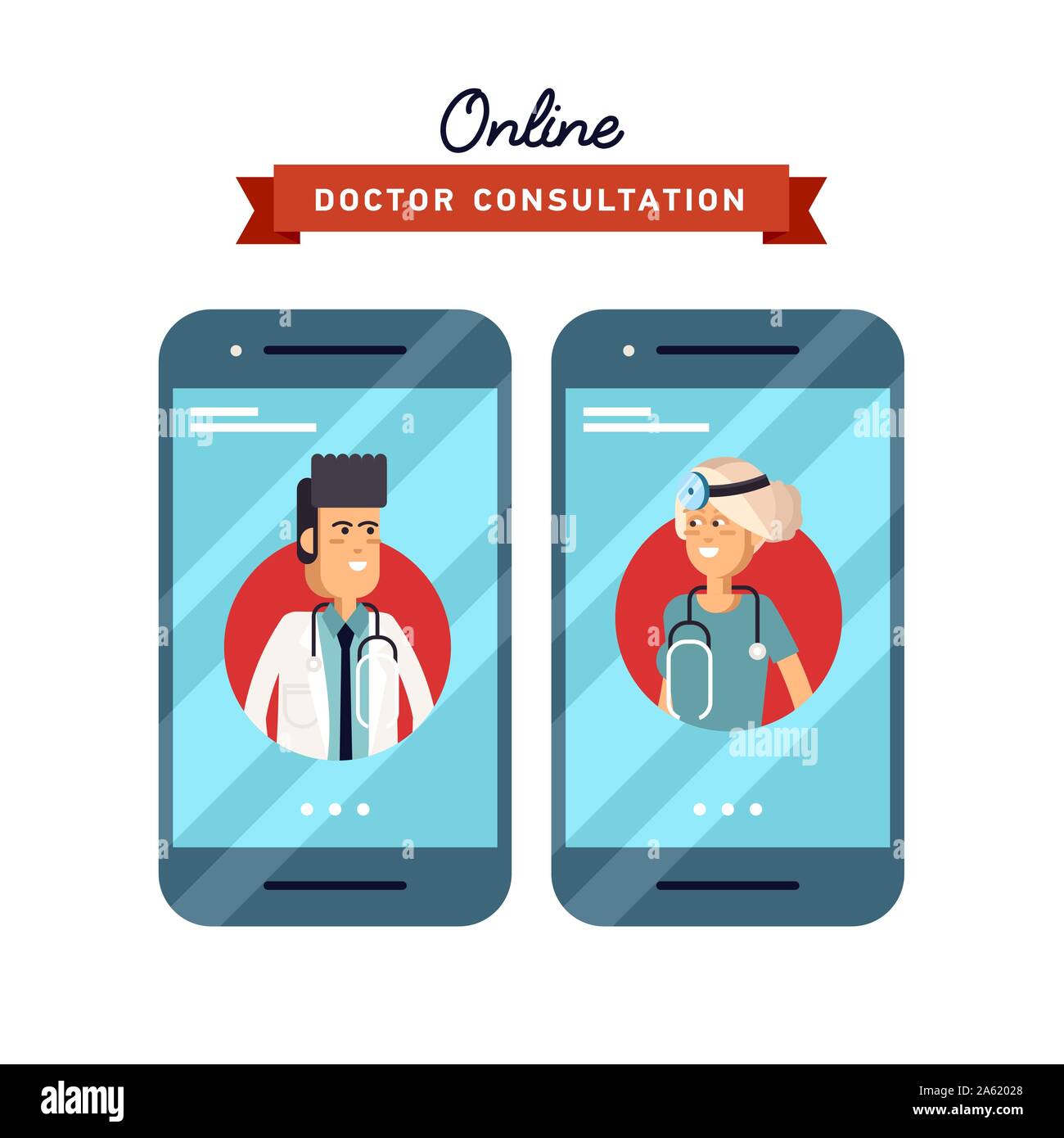 Vector illustration of concept of form design mobile phone with female ...
