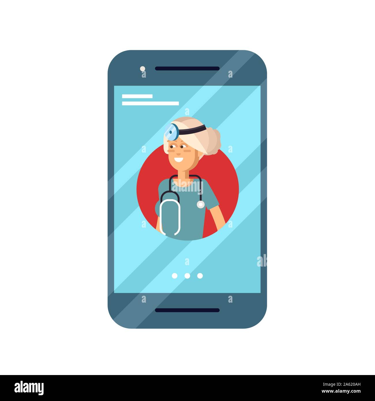 Vector illustration of concept of form design mobile phone with female ...