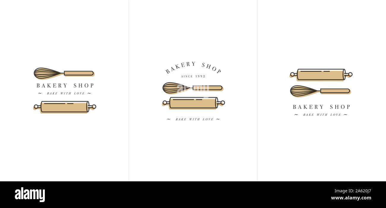 Vector design template and emblem - kitchen roll and coronet for bake ...