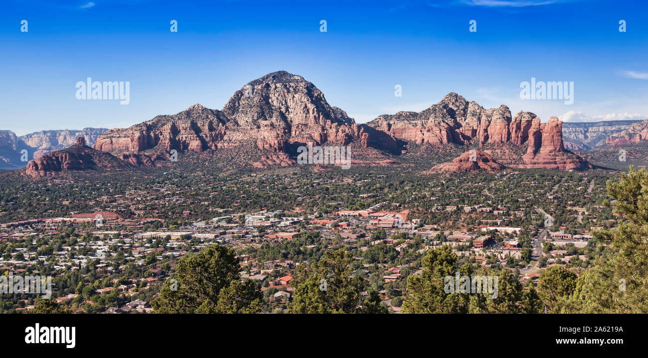 Scenic town with red rocks in Sedona; Arizona;USA;America Stock Photo ...