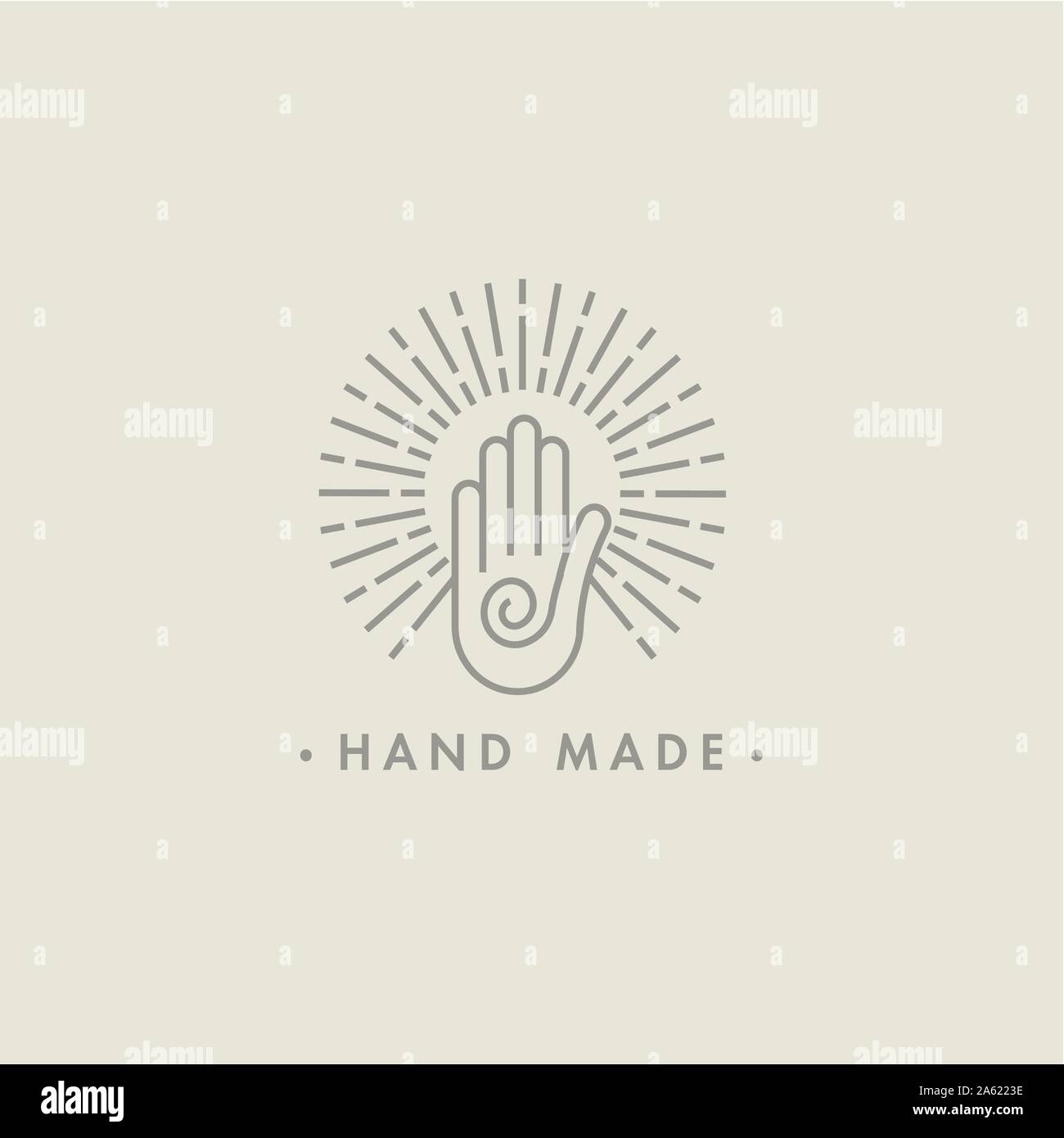 Vector hand made label and badge in linear trendy style - hand made ...