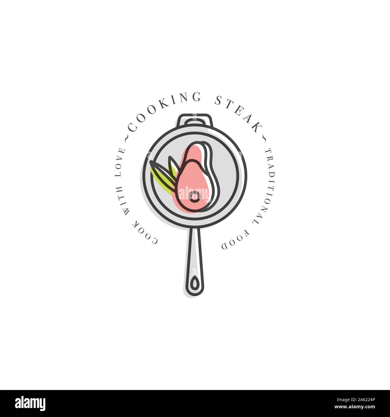 Cooking class linear design element, kitchen emblem, symbol, icon or ...