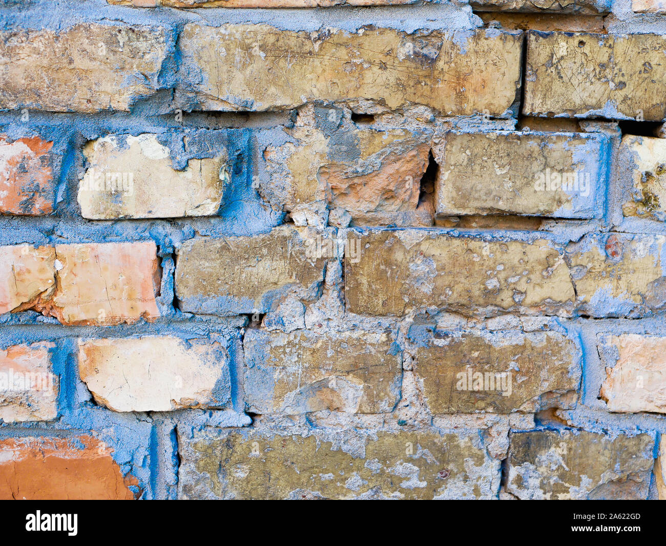 old brick wall. Front close-up view of a old brick wall Stock Photo - Alamy