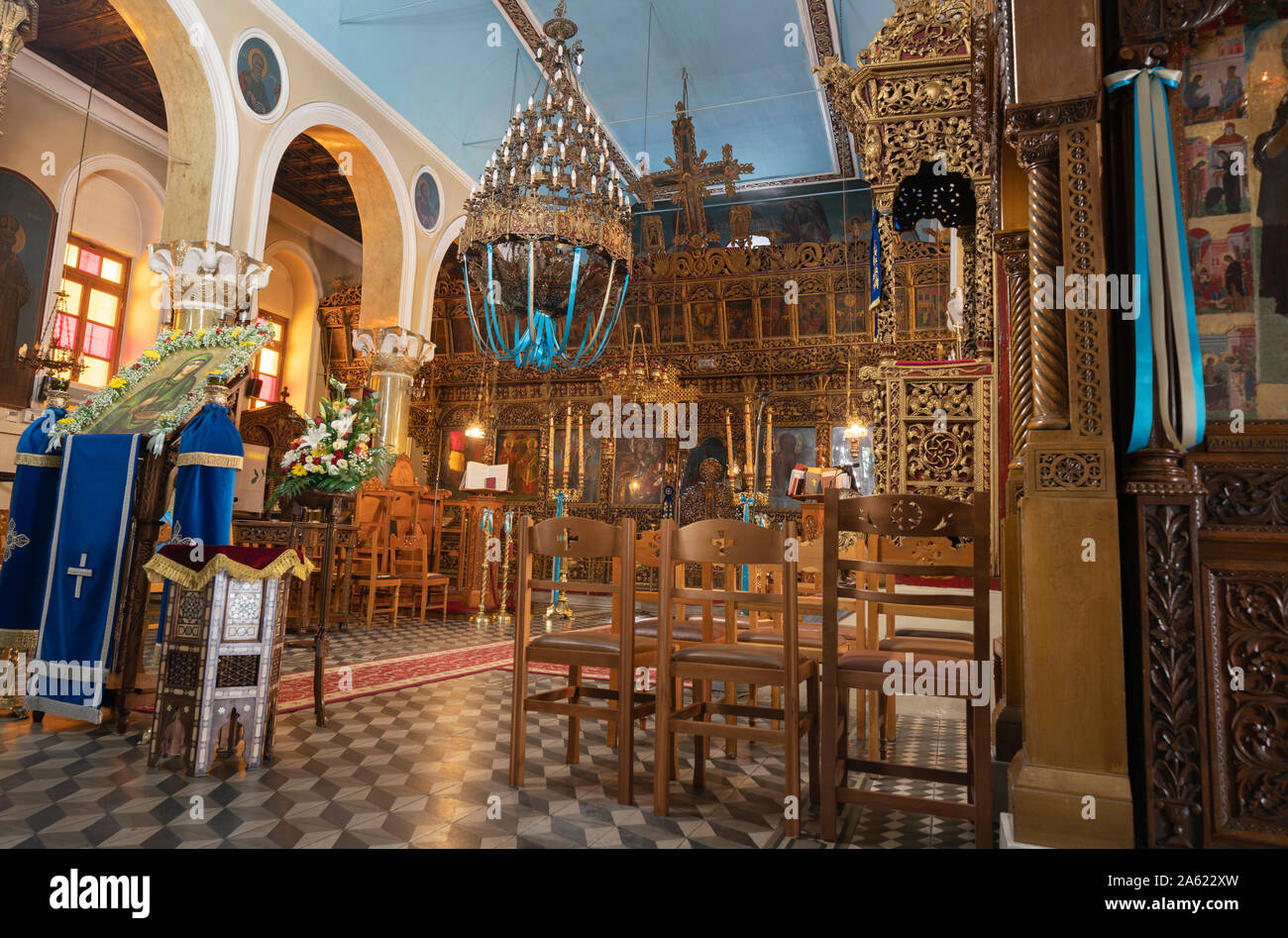 Icons inside greek orthodox church hi-res stock photography and images ...