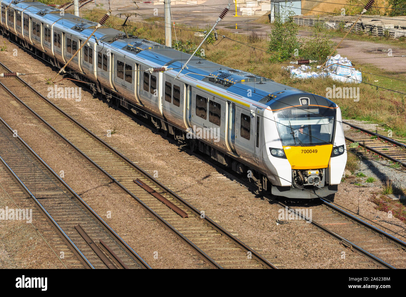 Class 700 EMU heading south from Hitchin, Hertfordshire, England, UK ...