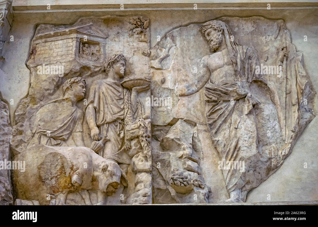 God Offering Sachrifice Statue Ara Pacis Altar of Augustus Peace Rome ...