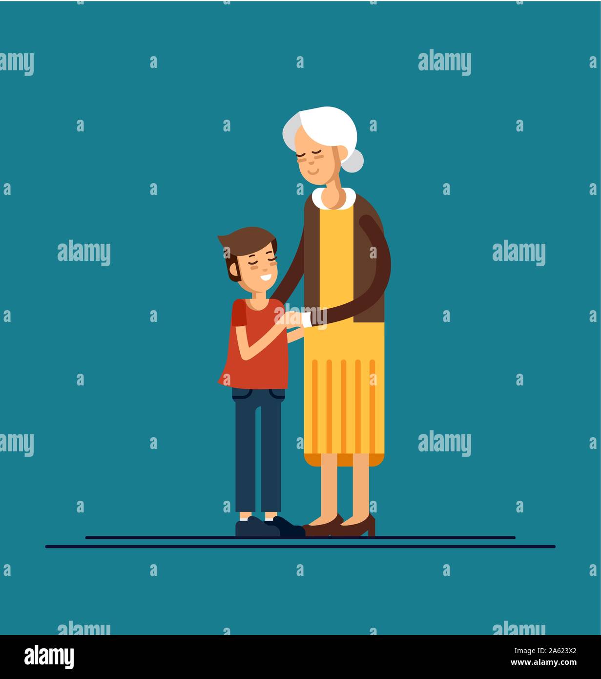 Teen grandson vector vectors hi-res stock photography and images - Alamy