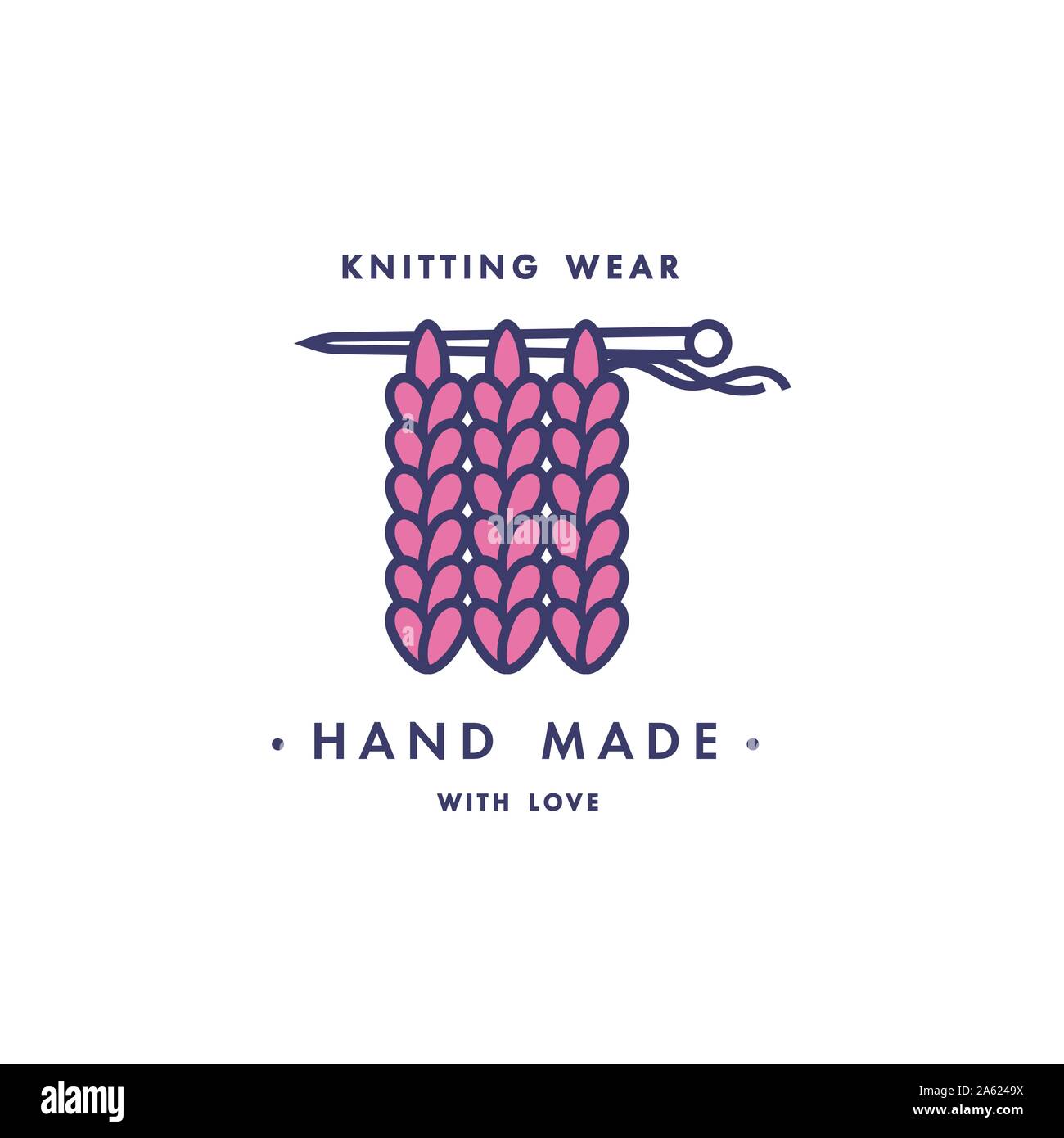 Yarn Font Knitting Needle Logo