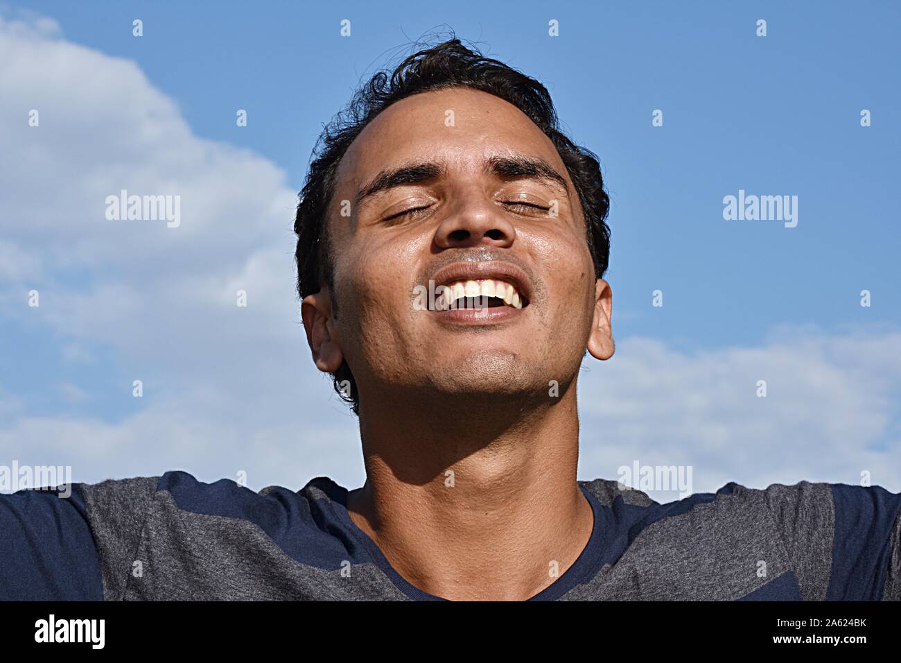 Happy Hispanic Male Stock Photo - Alamy