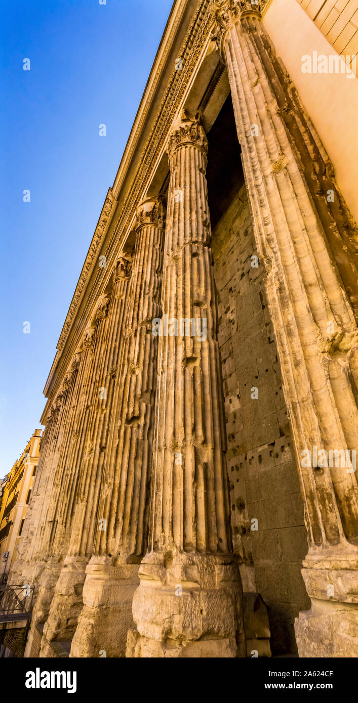 Temple of Hadrian Columns Colonnade Now Stock Exchange Rome Italy ...
