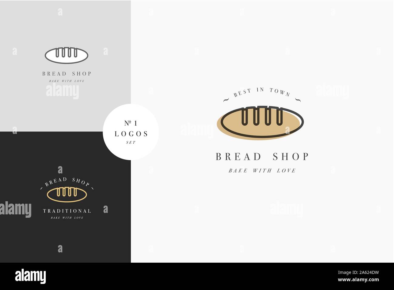 Vector design template and emblem - loaf icon for bake shop. Bakery ...