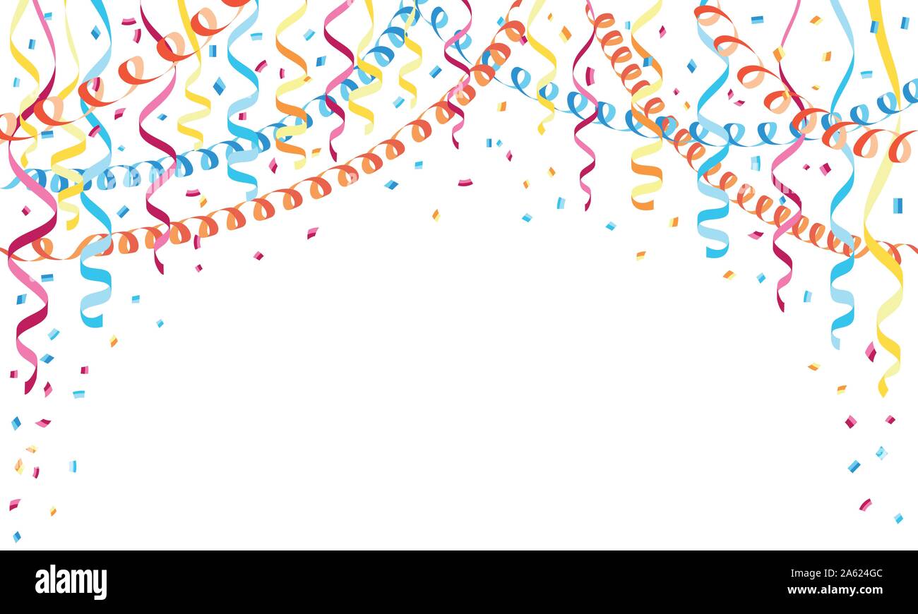 Party serpentine concept banner. Flat illustration of party serpentine ...