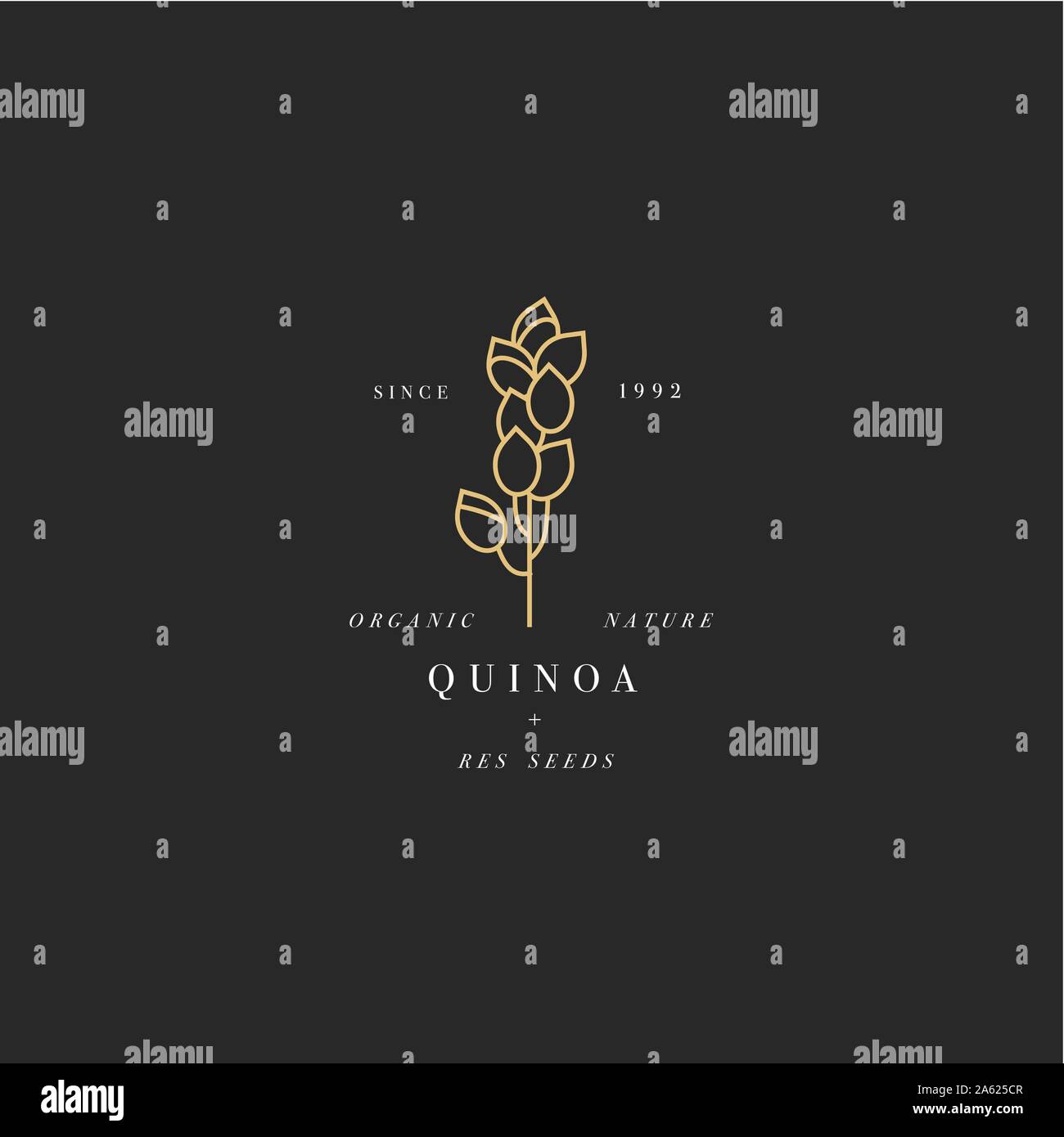 Vector design element and icon in linear style - quinoa - healthy eco ...