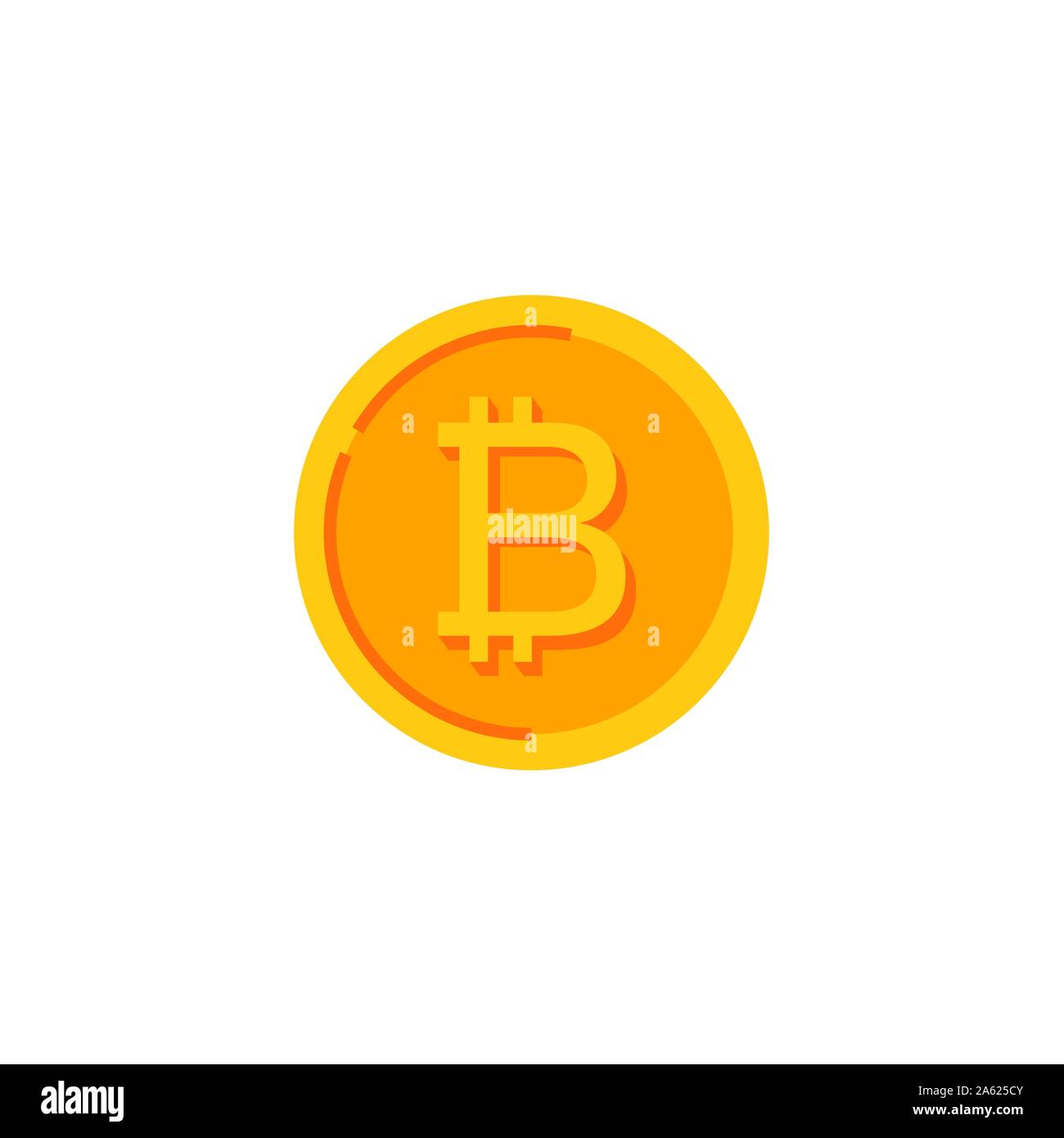 Bitcoin. Gold coin with cryptocurrency logo. Vector illustration ...