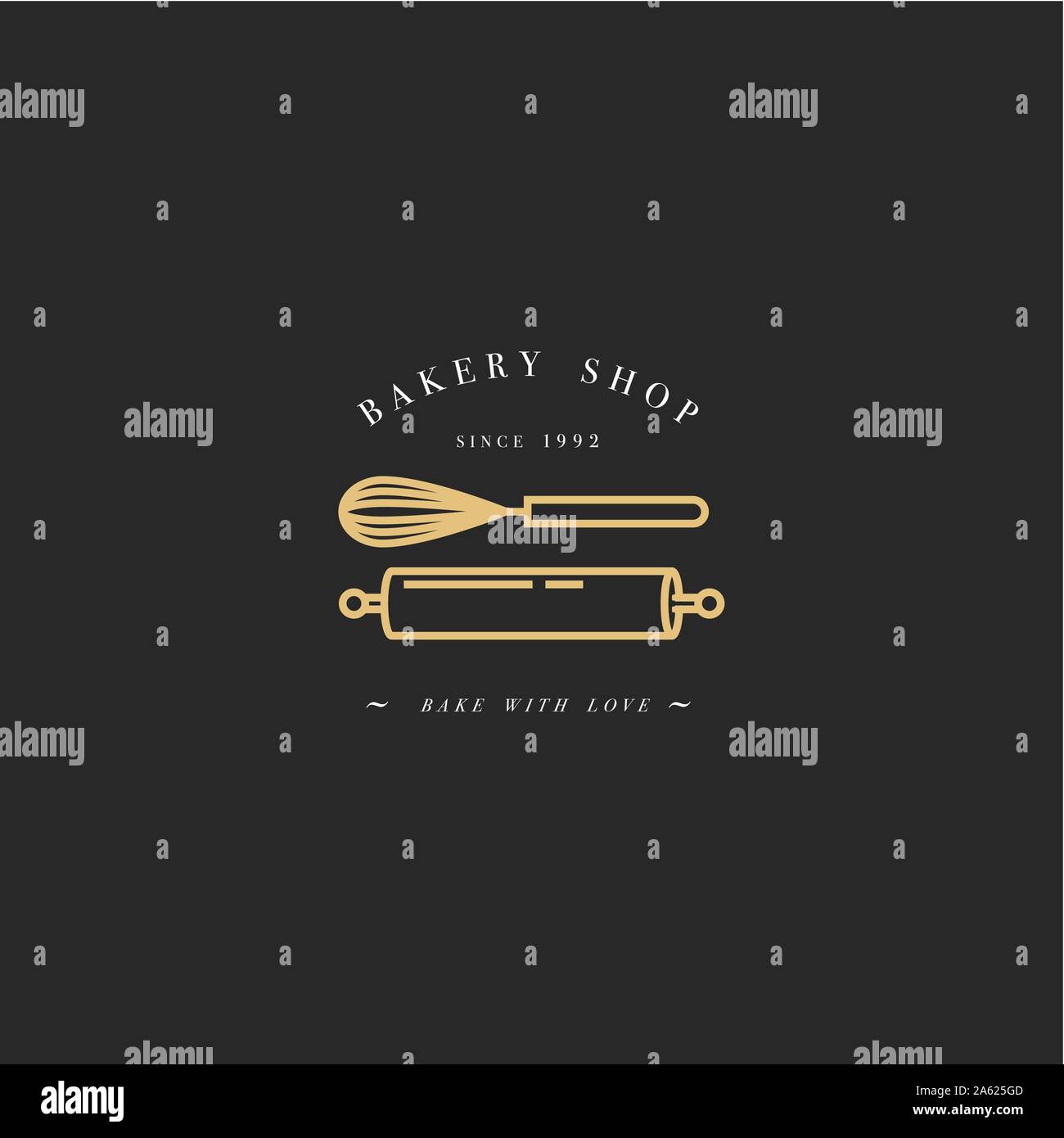 Vector design template and emblem - kitchen roll and coronet for bake ...