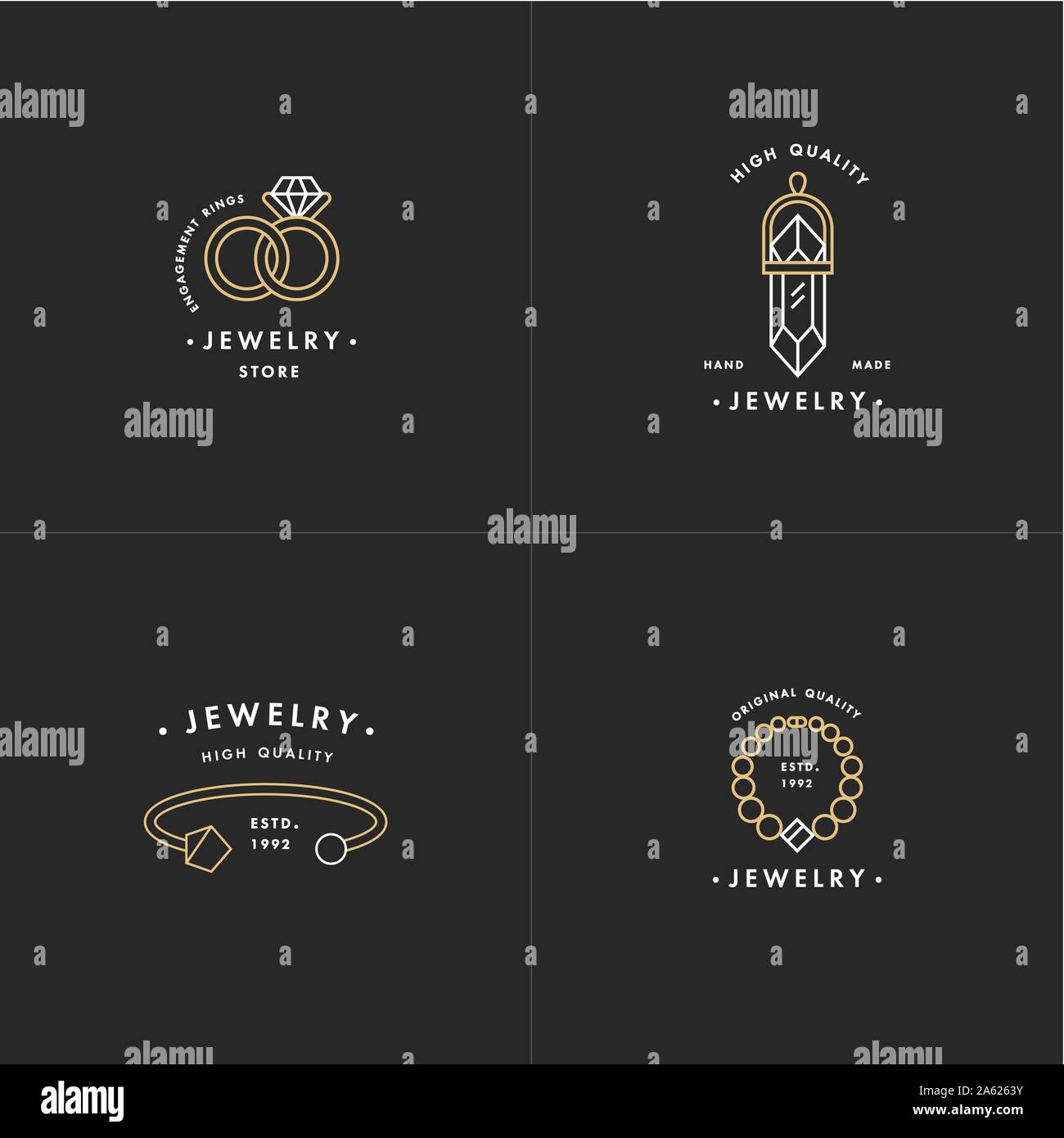 Rings set in gold Stock Vector Images - Alamy