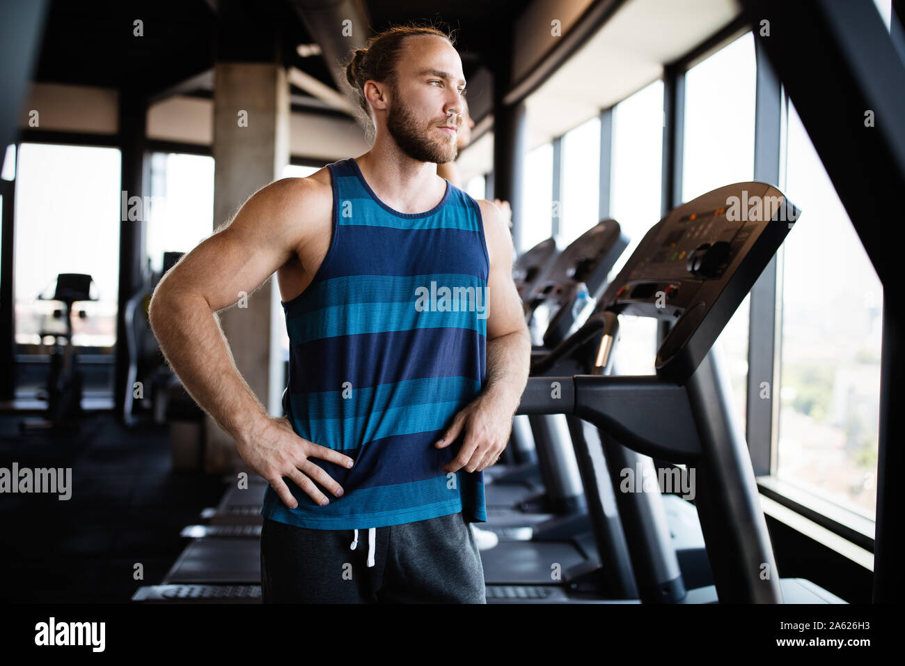 Fitness, sport, exercising and lifestyle concep Young man working out ...