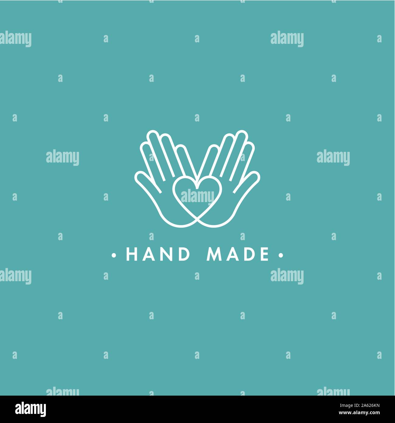 Vector hand made label and badge in linear trendy style - hand made ...