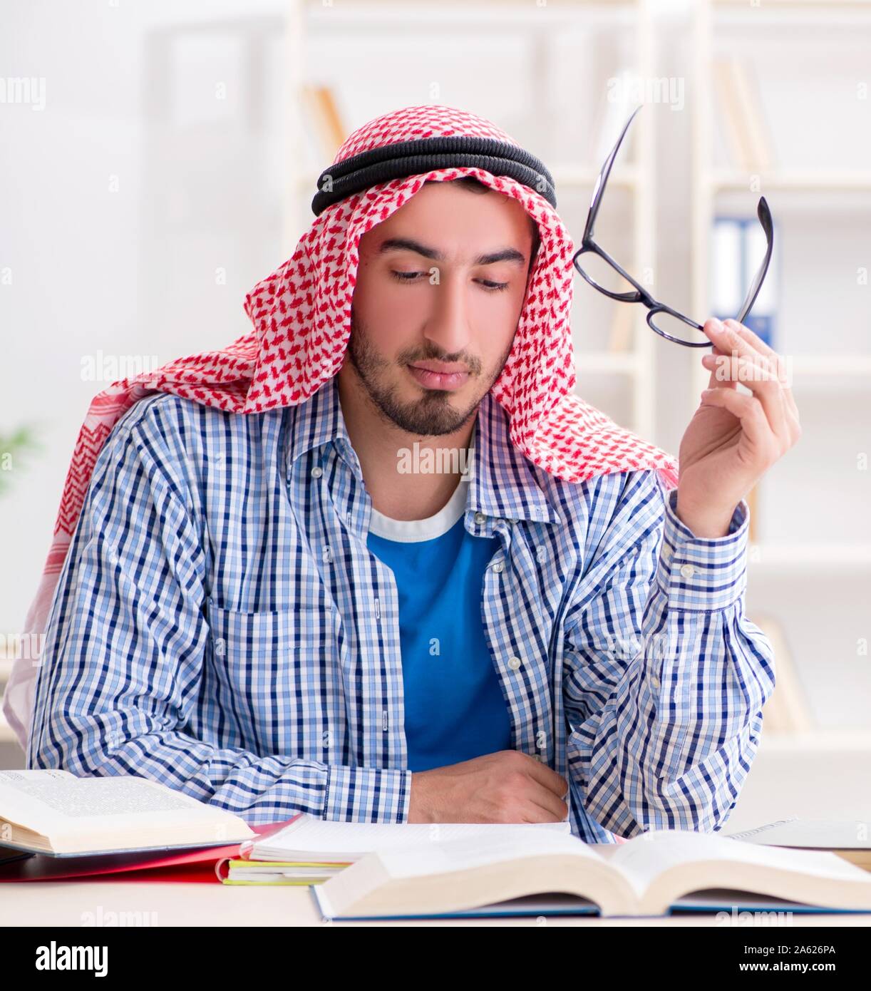 The arab student preparing for university exams Stock Photo - Alamy