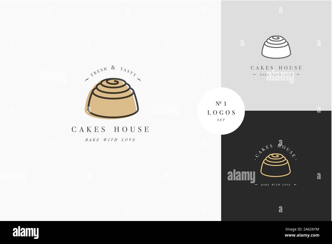 Vector design template and emblem - cake icon for cake shop. Sweet shop ...