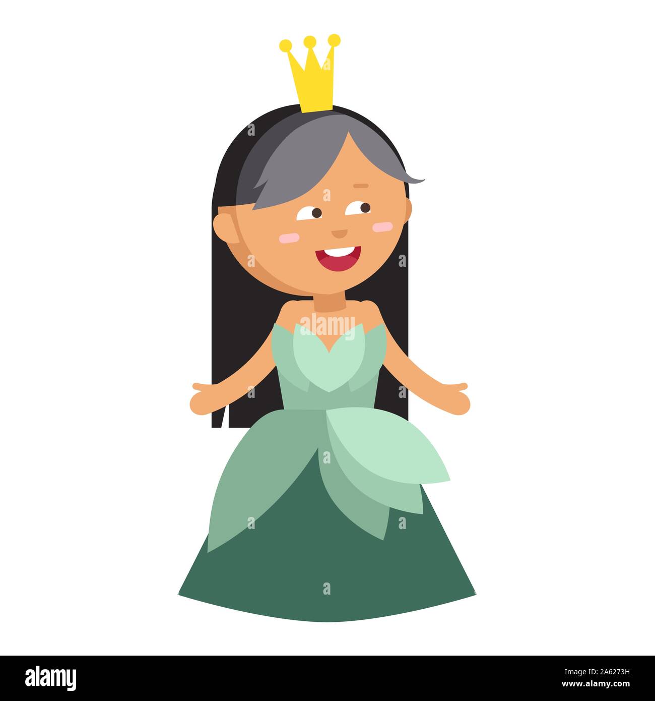 Princesses vector cute beautiful characters. Adorable elegance style ...