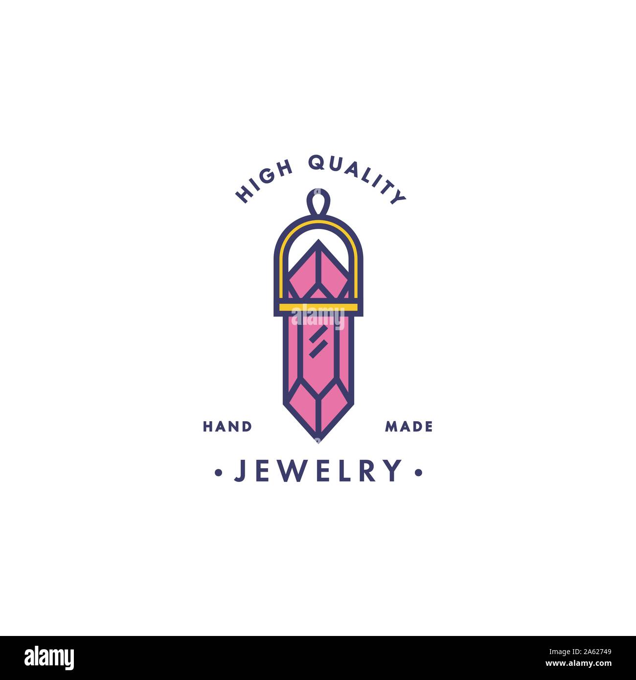 Vector logo with pendant design in trendy linear style in colorful ...