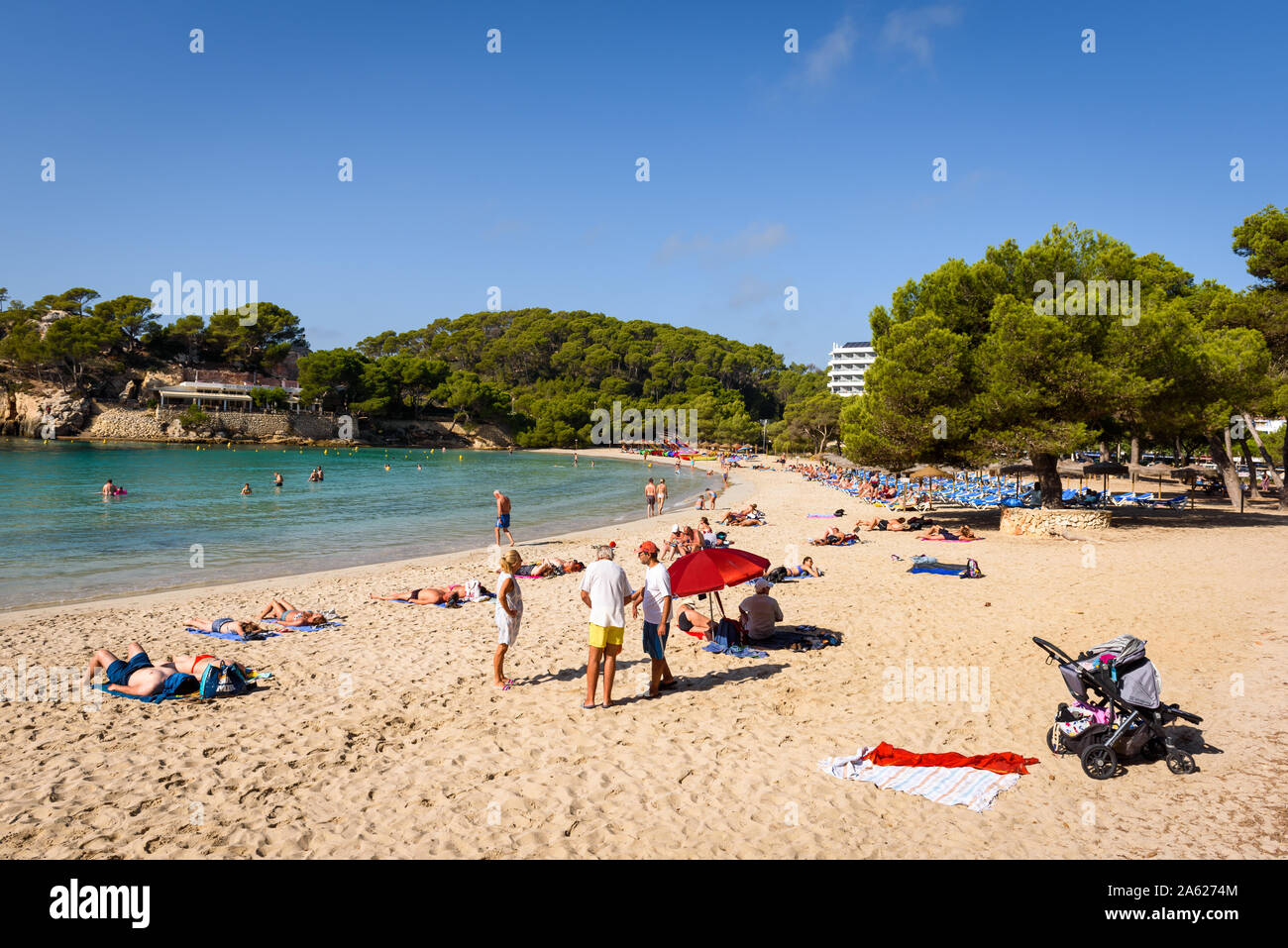 Menorca, Spain - October 14, 2019: Cala Galdana, one of the most ...