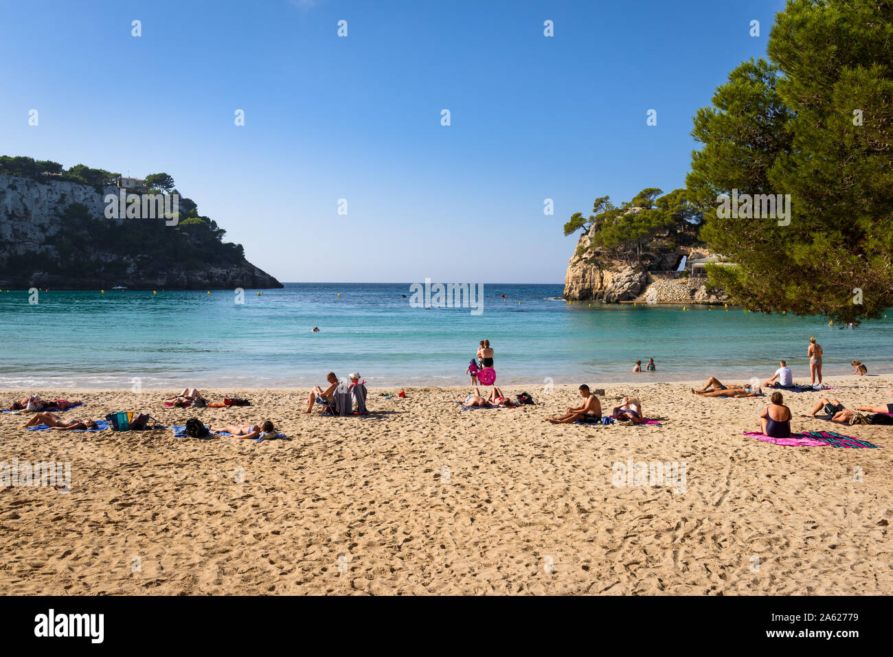 Menorca, Spain - October 14, 2019: Cala Galdana, one of the most ...