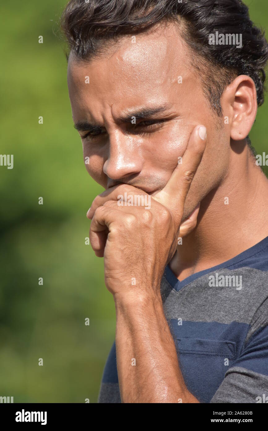 Thinking Handsome Male Stock Photo - Alamy