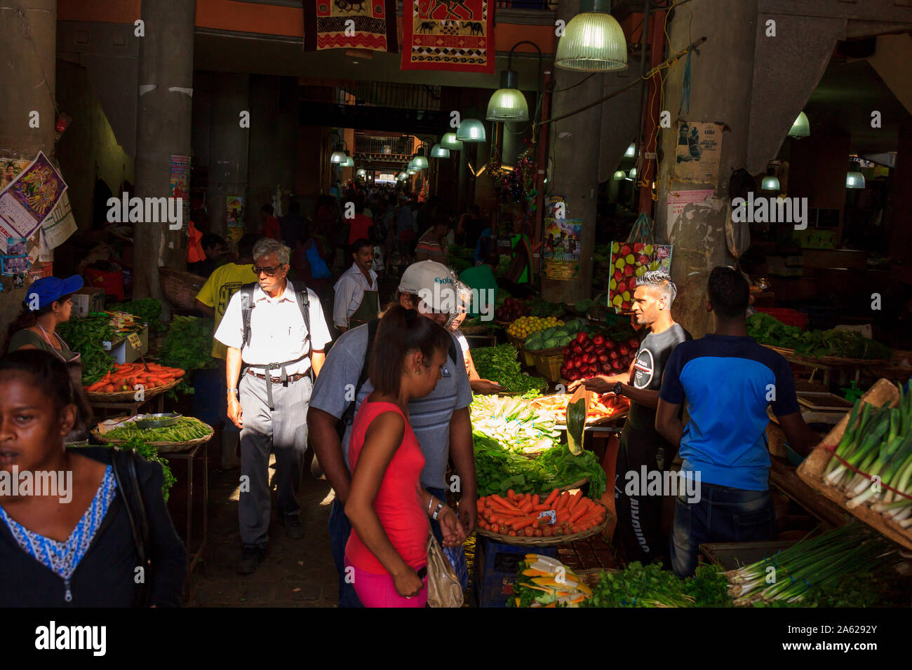 Port Louis, Mauritius, July 7 2017 - A local fruit market in Port Louis ...