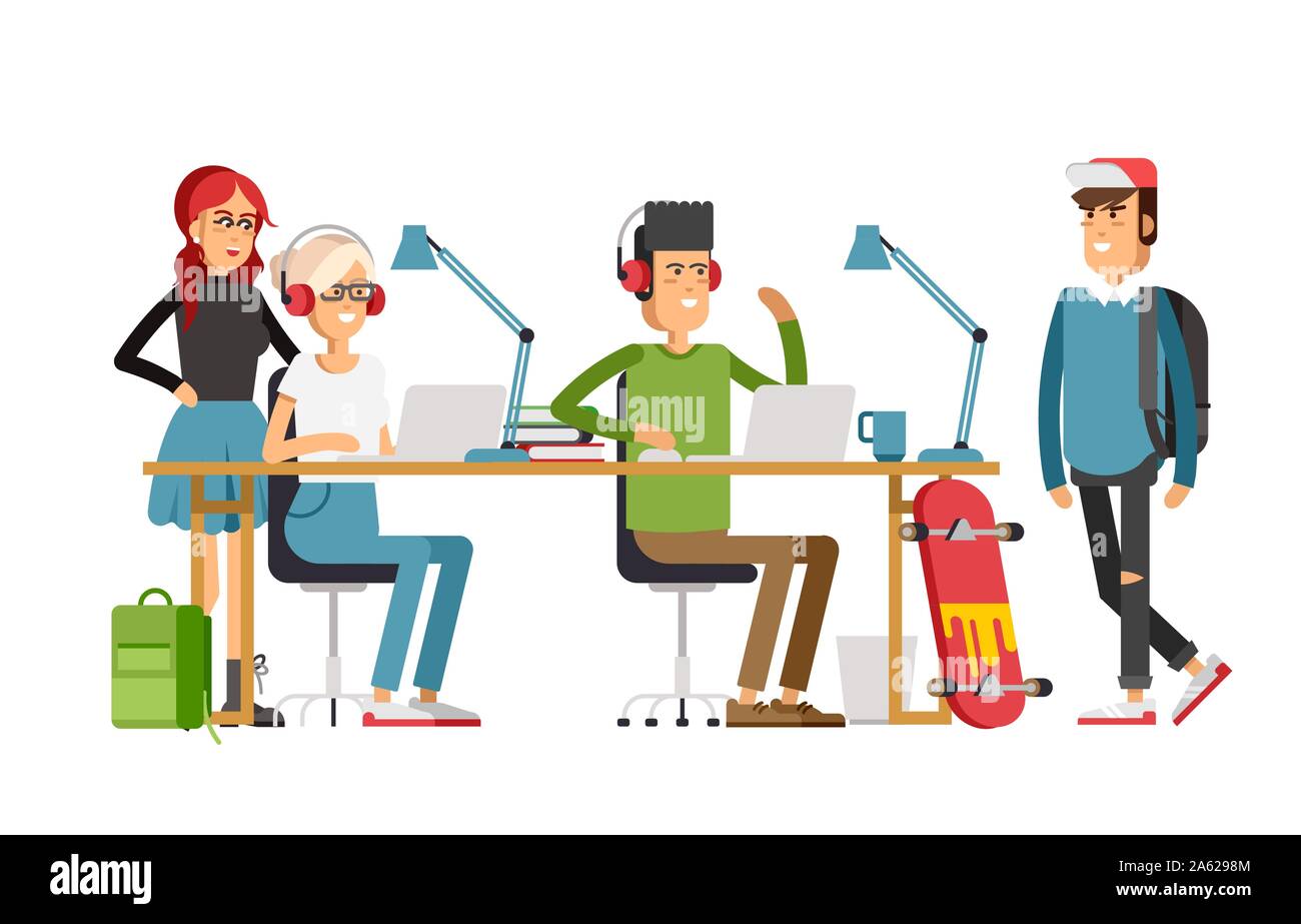 Office workers work Stock Vector Images - Alamy