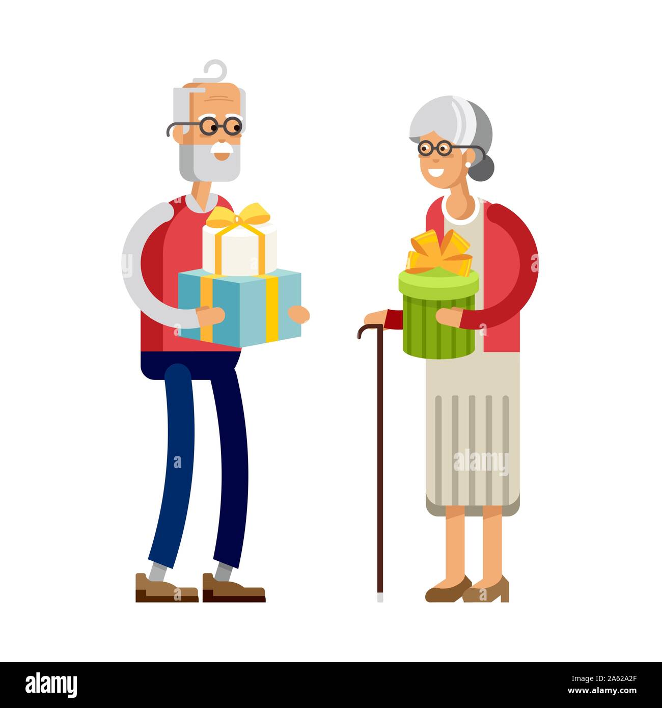Christmas man and women illustration Stock Vector Images - Alamy