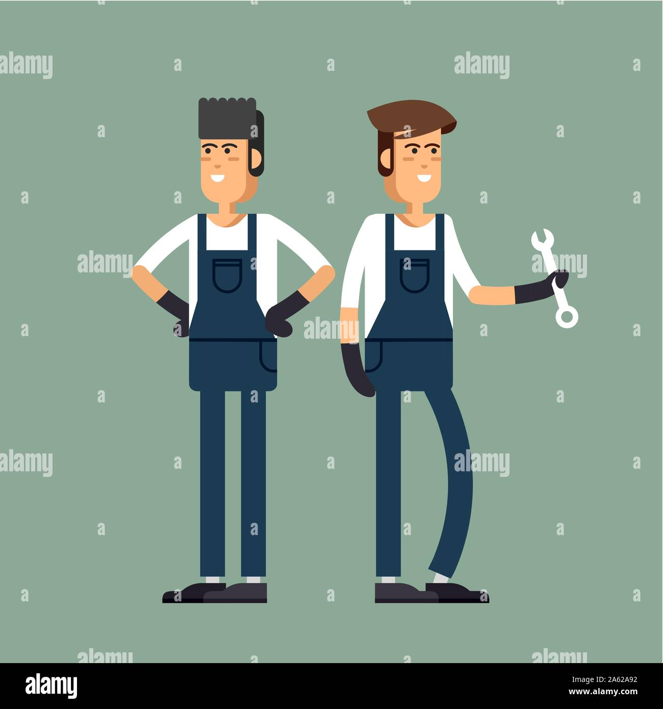 Cartoon of man fixing car hi-res stock photography and images - Alamy