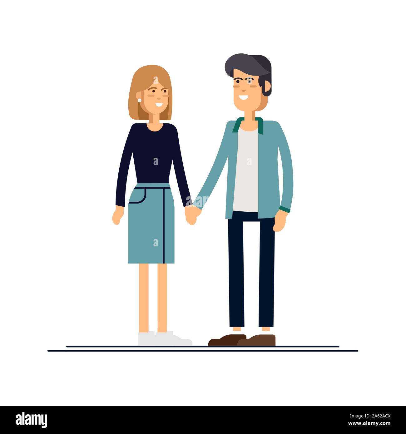 Couple in love. Man and woman embracing each other affectionately. Characters for the feast of ...