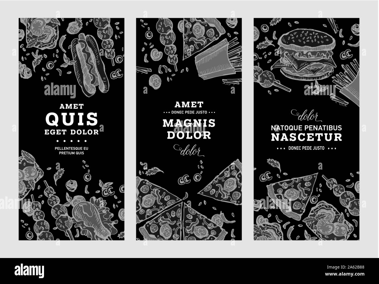 Menu food flyer Black and White Stock Photos & Images - Alamy