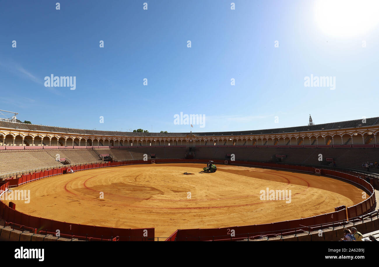 Arena of the Real Maestranza of Seville in Andalusia. It is the oldest ...