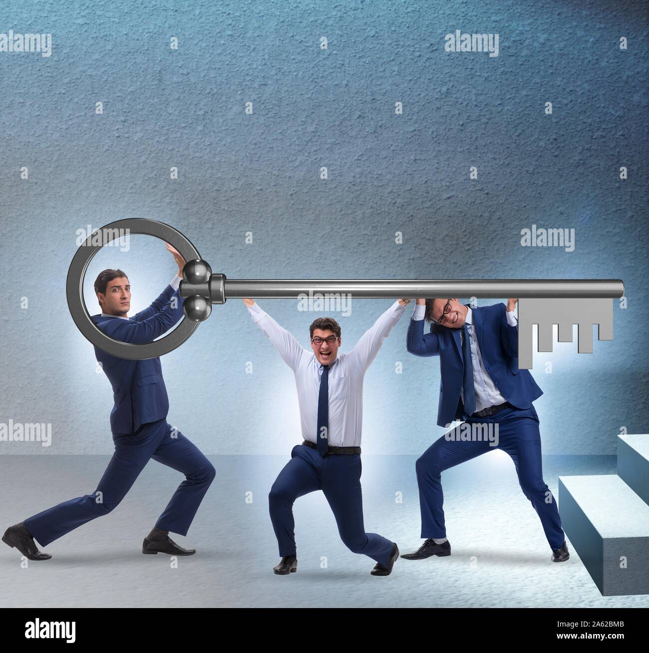 The businessmen in team and teamwork concept Stock Photo - Alamy