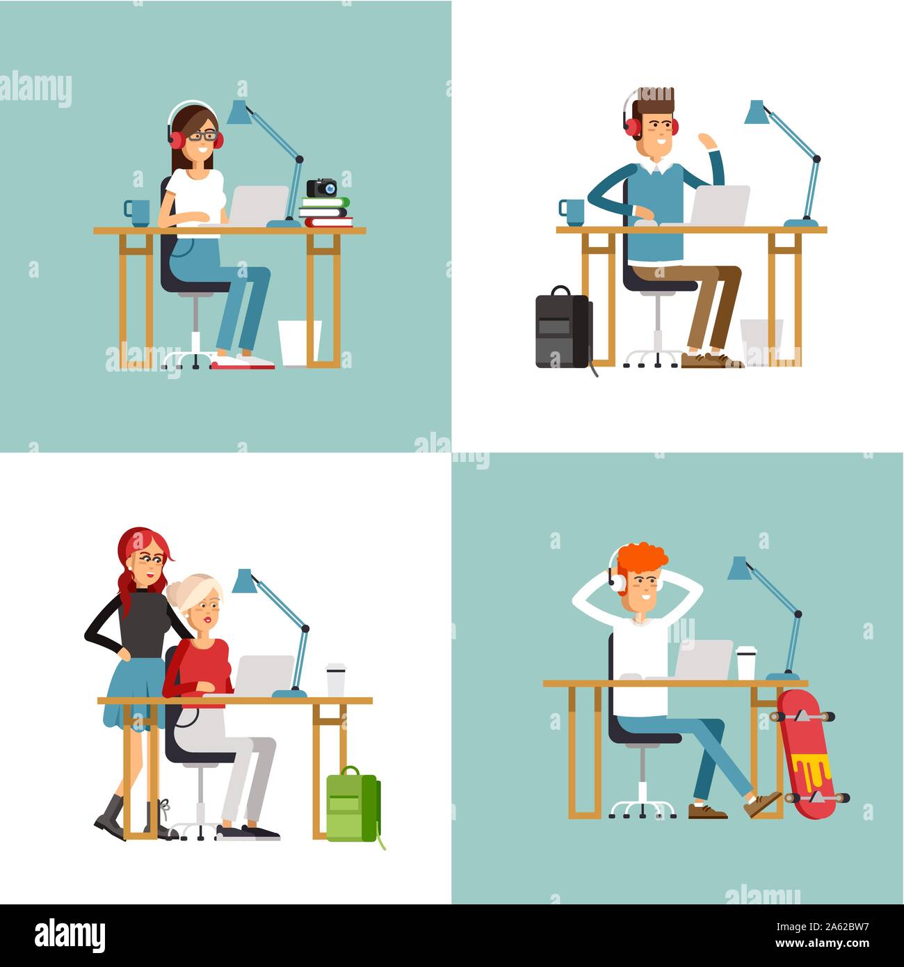 Office workers work Stock Vector Images - Alamy