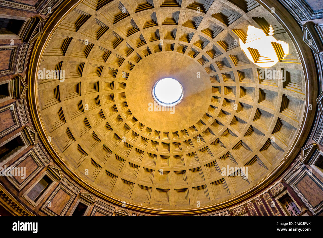 Dome Wide Pantheon Rome Italy Rebuilt by Hadrian in 118 to 125 ADthe ...