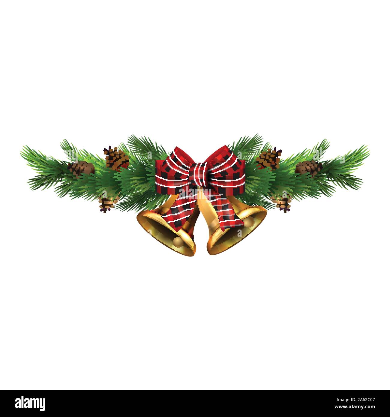 Vector christmas bells with christmas tree decorations Stock Vector ...